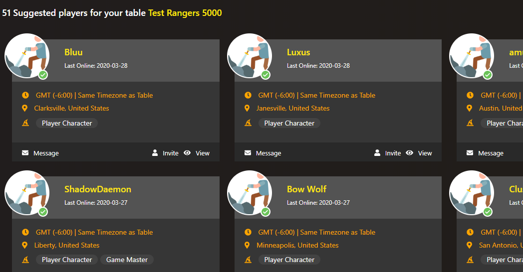 Tabletop Wizard - Tabletop Group Finder For Online and Face to Face Games